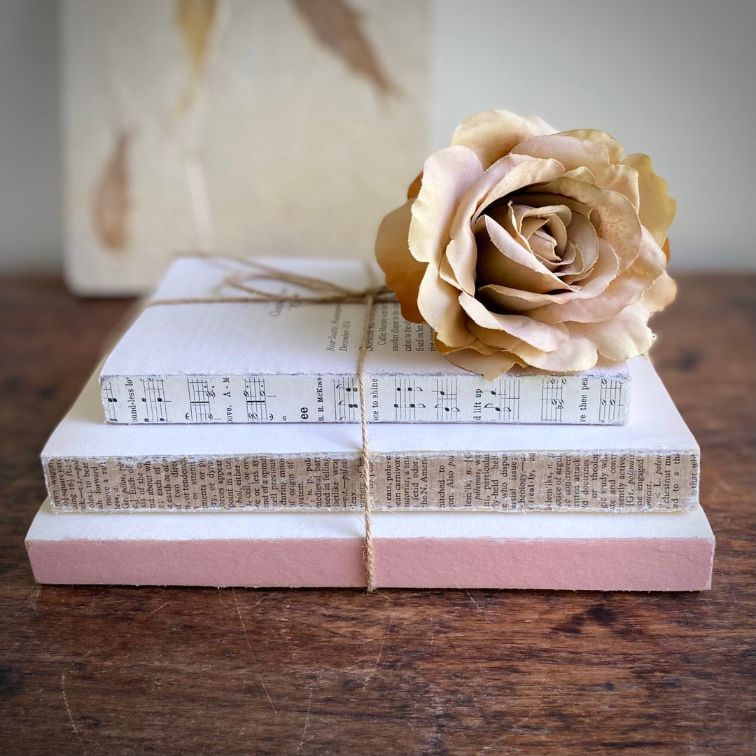Pink and Tan Book Stack, Blush and Beige Books, Home Decor - Etsy