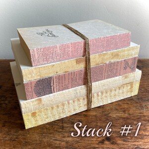 Rustic Decorative Book Set in Dusty Rose and Beige - Etsy