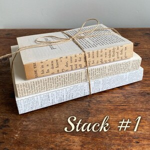 Neutral Rustic Decorative Farmhouse Book Stacks - Etsy