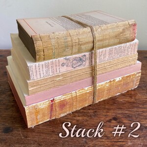 Rustic Decorative Book Set in Dusty Rose and Beige - Etsy