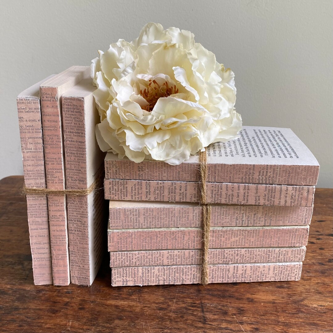 Blush Pink Books, Dusty Rose Book Stack - Etsy