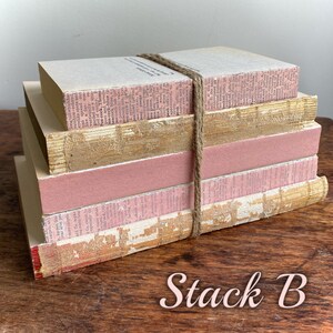 Rustic Decorative Book Set in Dusty Rose and Beige - Etsy