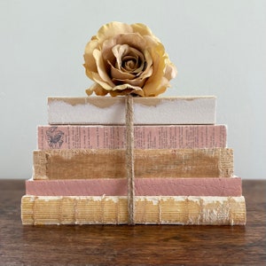 Rustic Decorative Book Set in Dusty Rose and Beige - Etsy