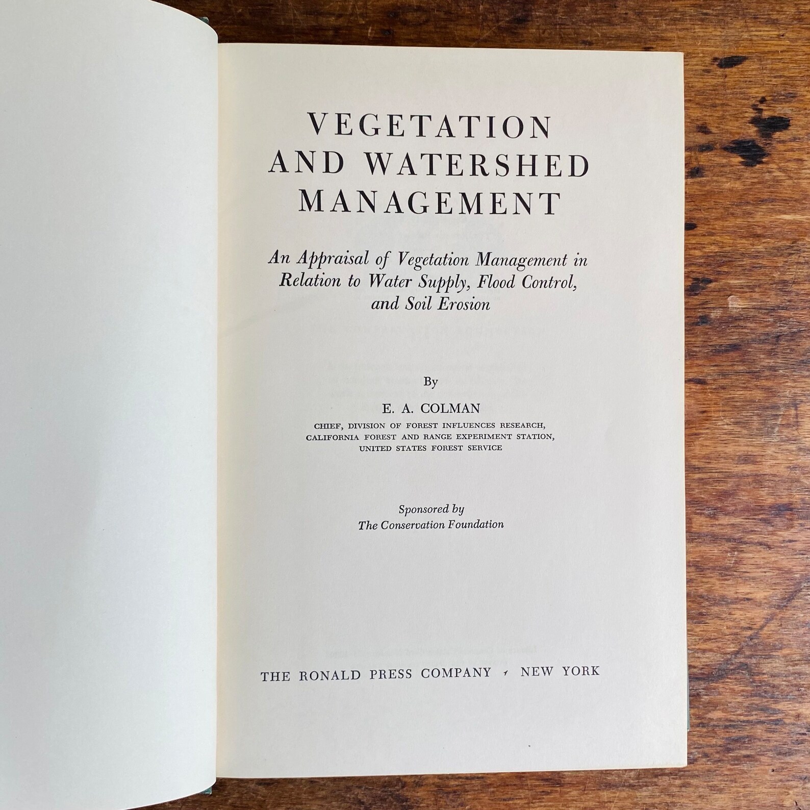 Vegetation and Watershed Management, Vintage Conservation Textbook, Old ...