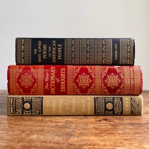 Vintage Decorative Book Stack, Book Bundle, Home Decor Books, Patterned ...