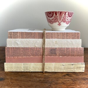 Rustic Decorative Book Set in Dusty Rose and Beige - Etsy