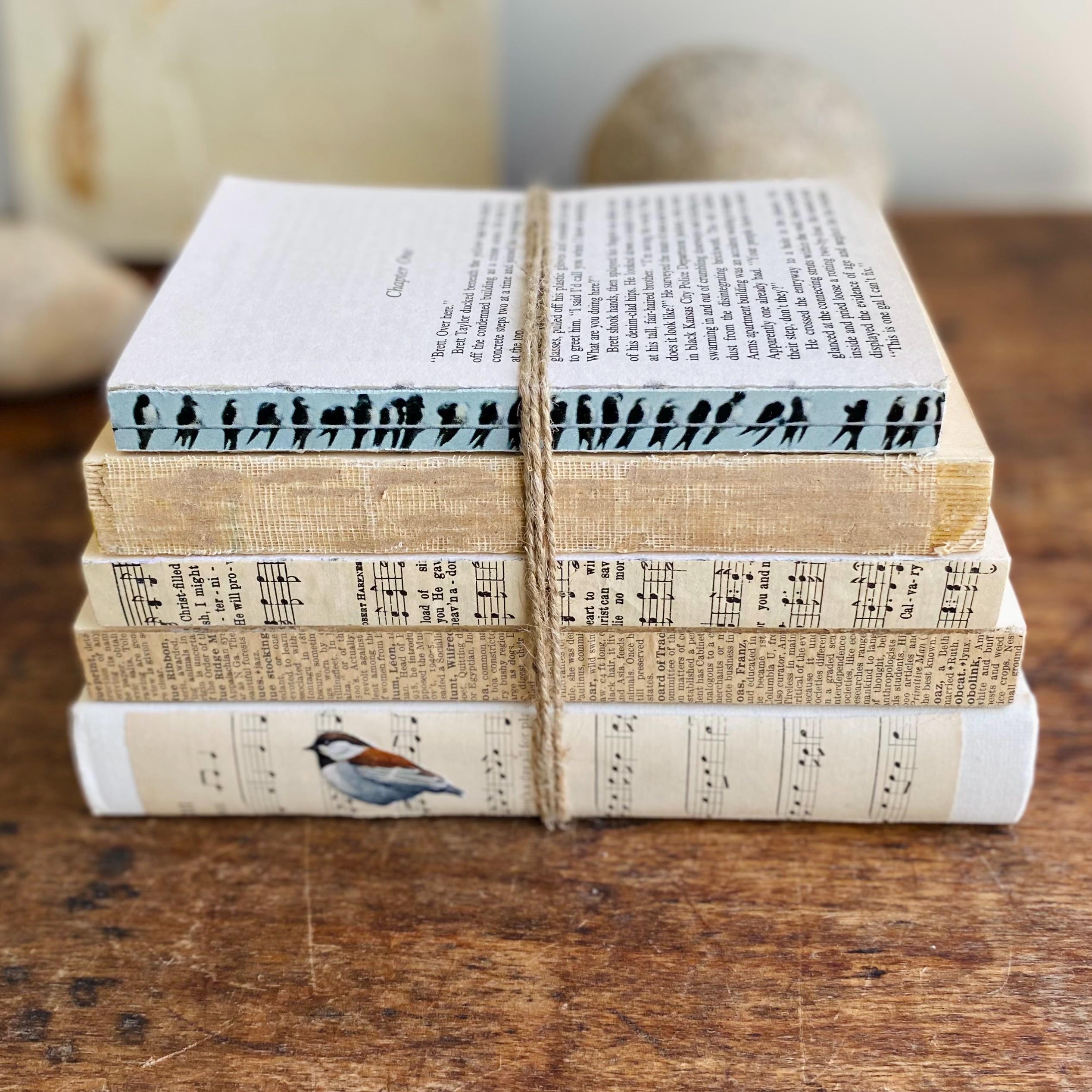 Birds and Song Rustic Book Set, Shabby Chic Stack of Books - Etsy