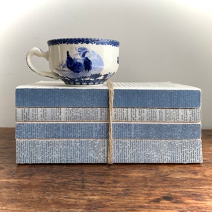 Dusty Blue Book Stack, Inspired by Faded Jeans, Mixed Denim Colors ...