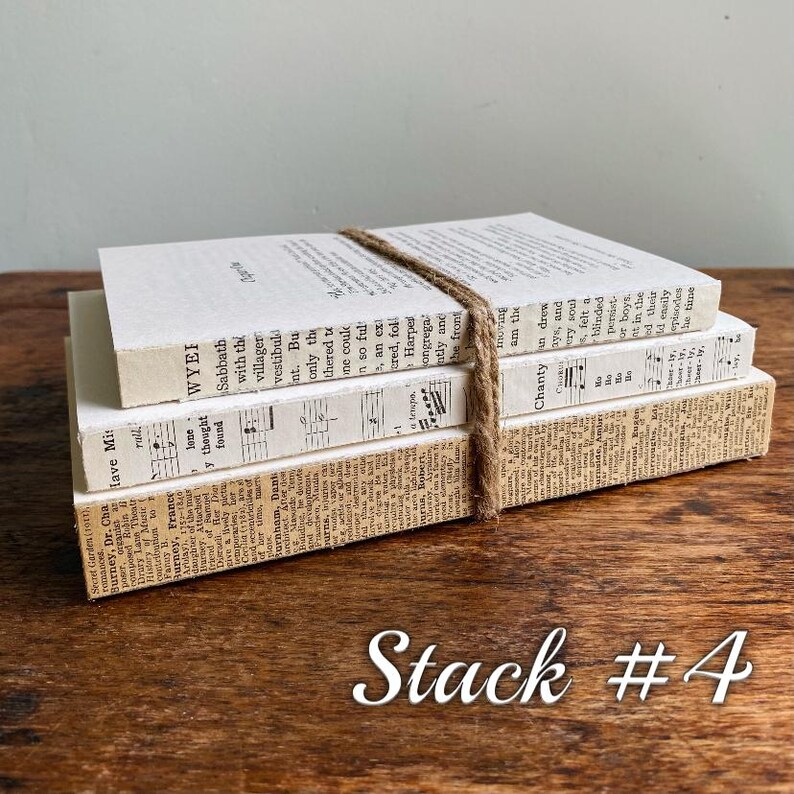 Neutral Rustic Decorative Farmhouse Book Stacks - Etsy