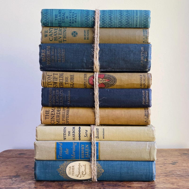 Vintage Book Stack - Etsy