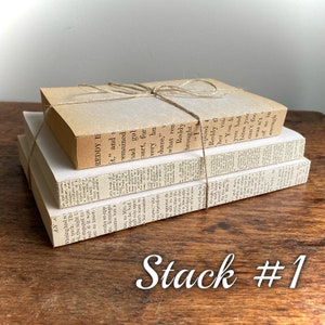 Neutral Rustic Decorative Farmhouse Book Stacks - Etsy
