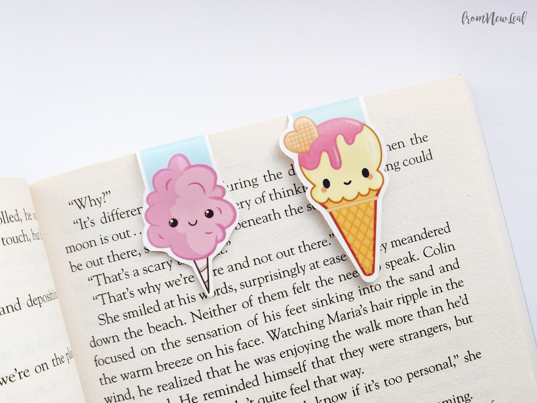 Kawaii Cotton Candy & Ice Cream Magnetic Bookmark Set - Etsy