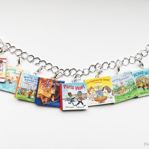 Custom Miniature Book Charm Bracelet: Personalized Book Lover Jewelry ...