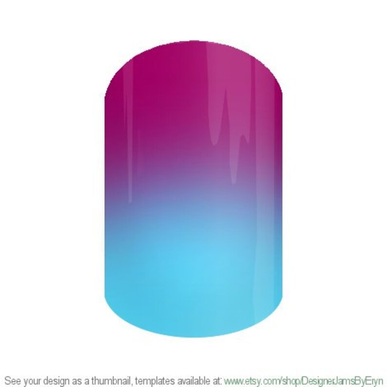 TWO TONE OMBRE Template. Make a Custom Ombre Nail Wrap in Any Color ...