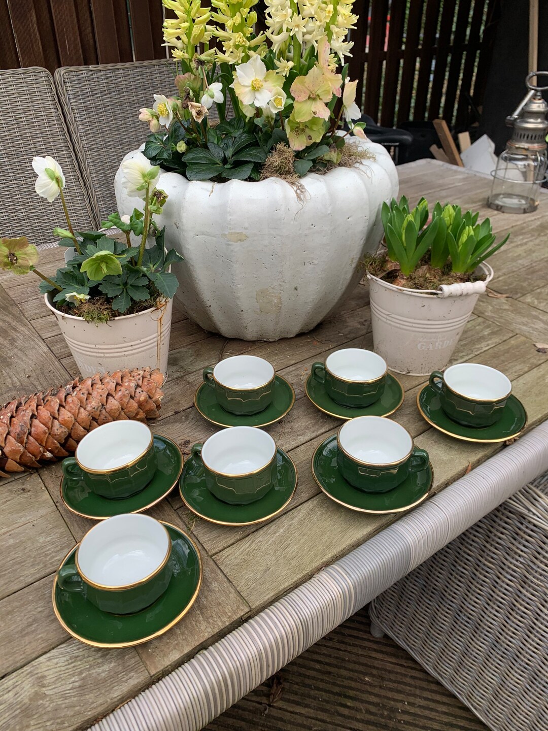Apilco Limoges 7x Bistro Cup and Saucers Izgst Vintage. - Etsy