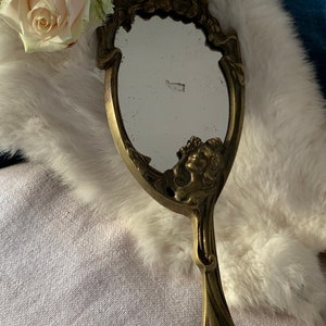 Jugendstil Bronze/copper Hand Mirror Antique. - Etsy