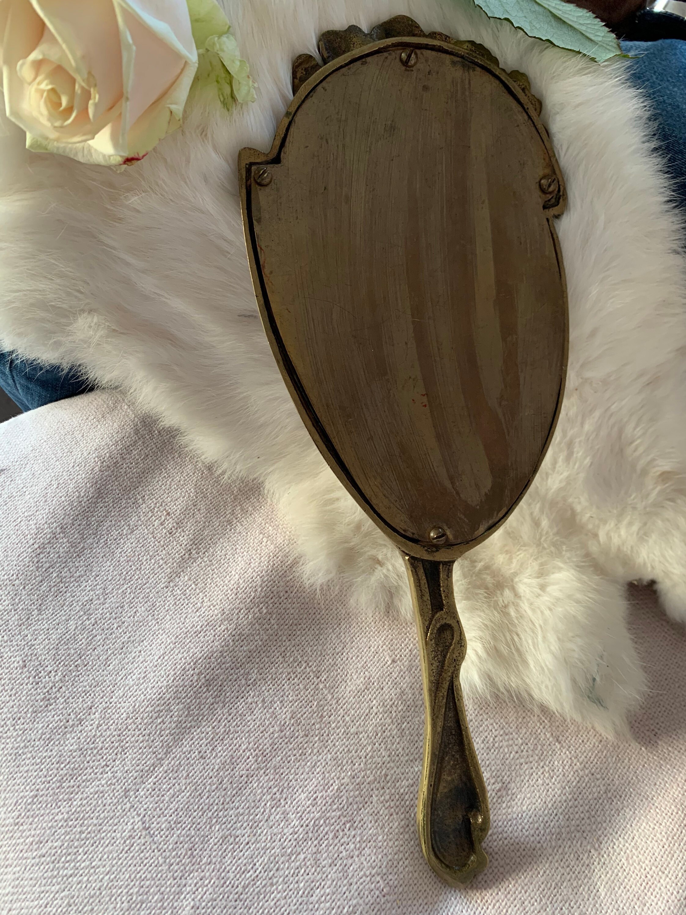 Jugendstil Bronze/copper Hand Mirror Antique. - Etsy