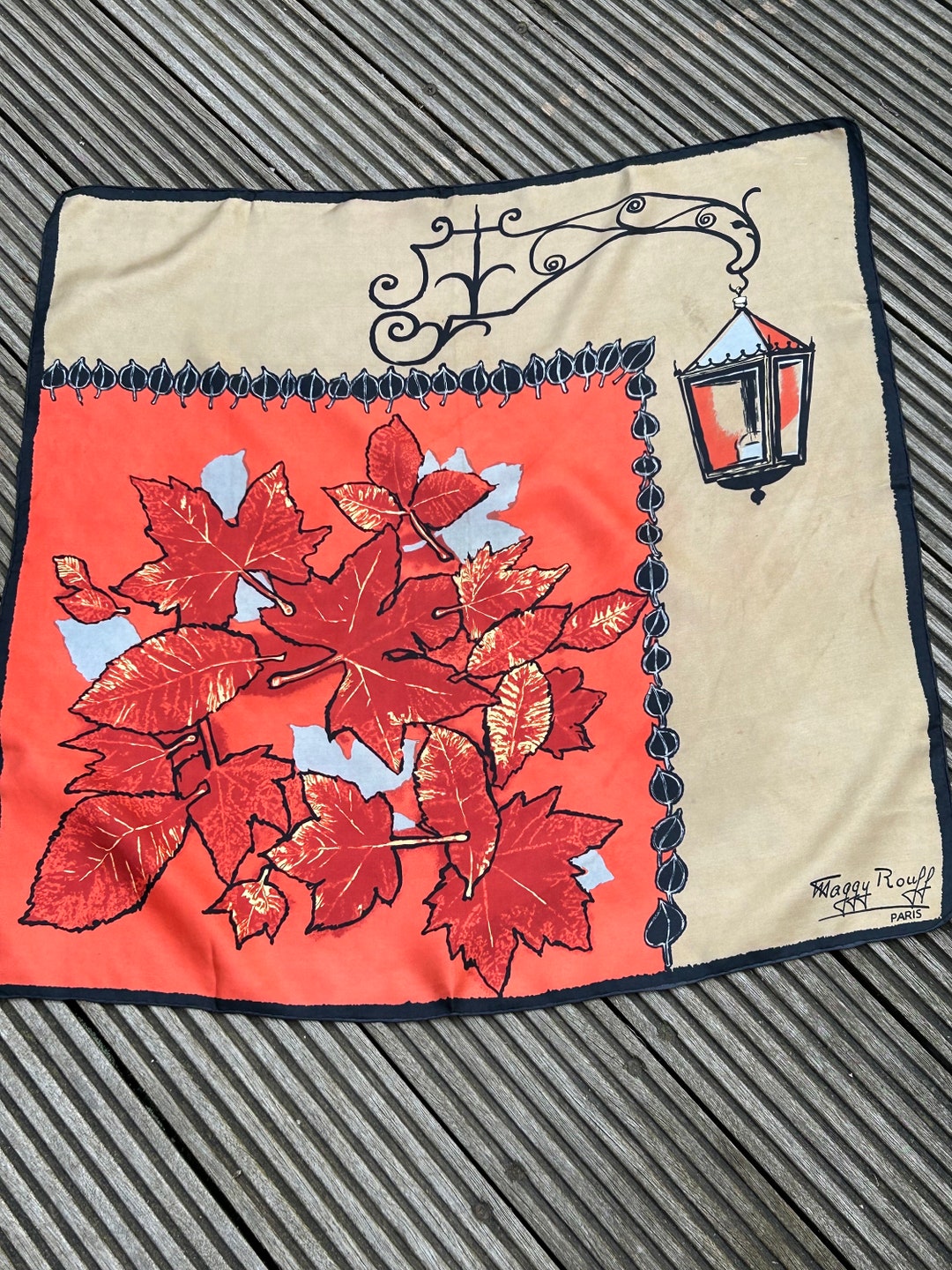 Maggy Rouff Vintage Silk Ladies Scarf 75x57 Cm From France 1960. - Etsy