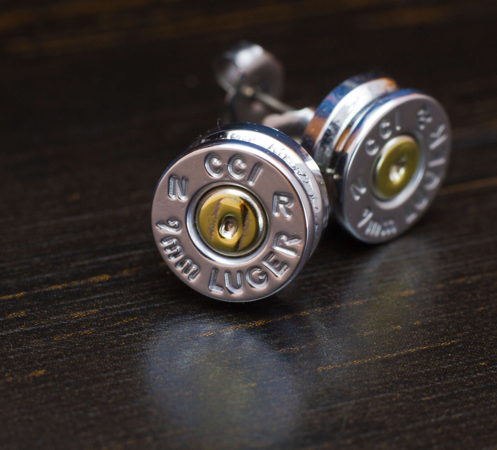 9MM Aluminum Bullet Casing Earrings With Titanium Posts, Hypoallergenic ...