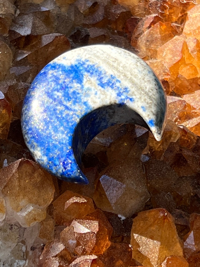Lapis Lazuli Moon Shaped Stone - Etsy