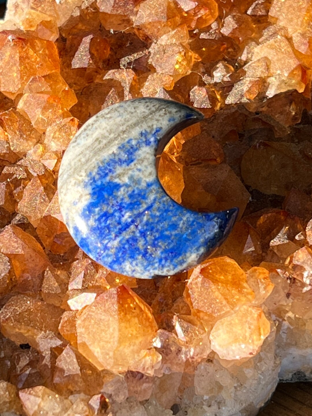 Lapis Lazuli Moon Shaped Stone - Etsy