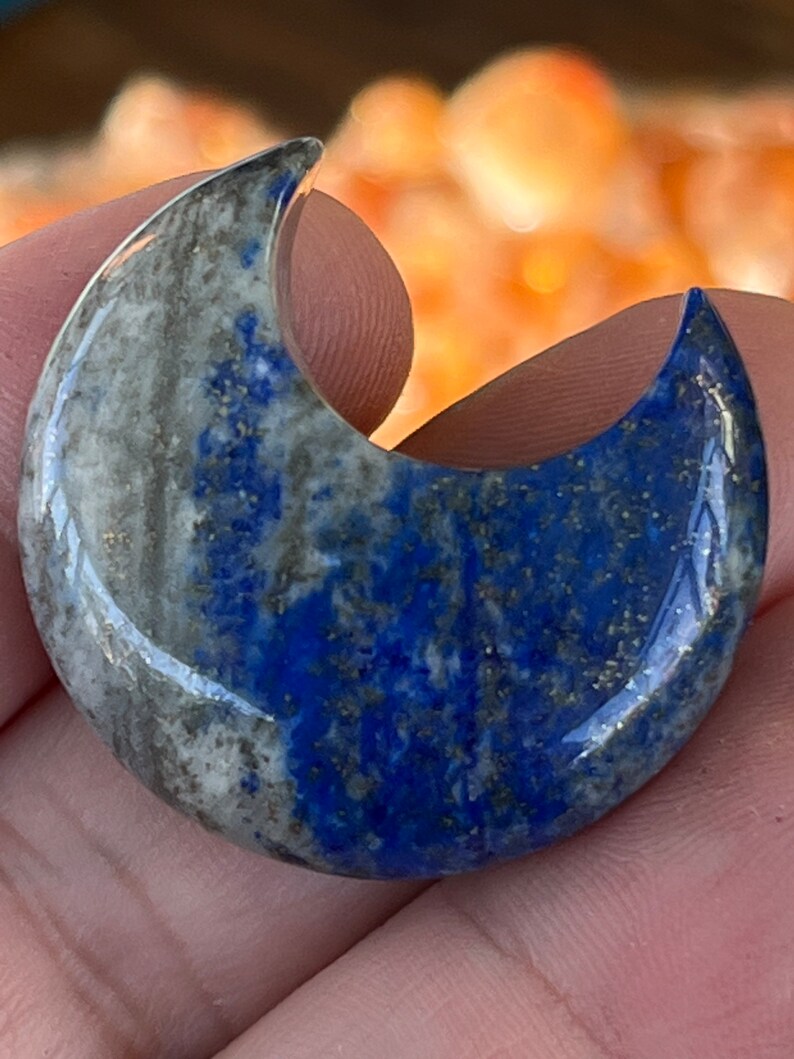 Lapis Lazuli Moon Shaped Stone - Etsy