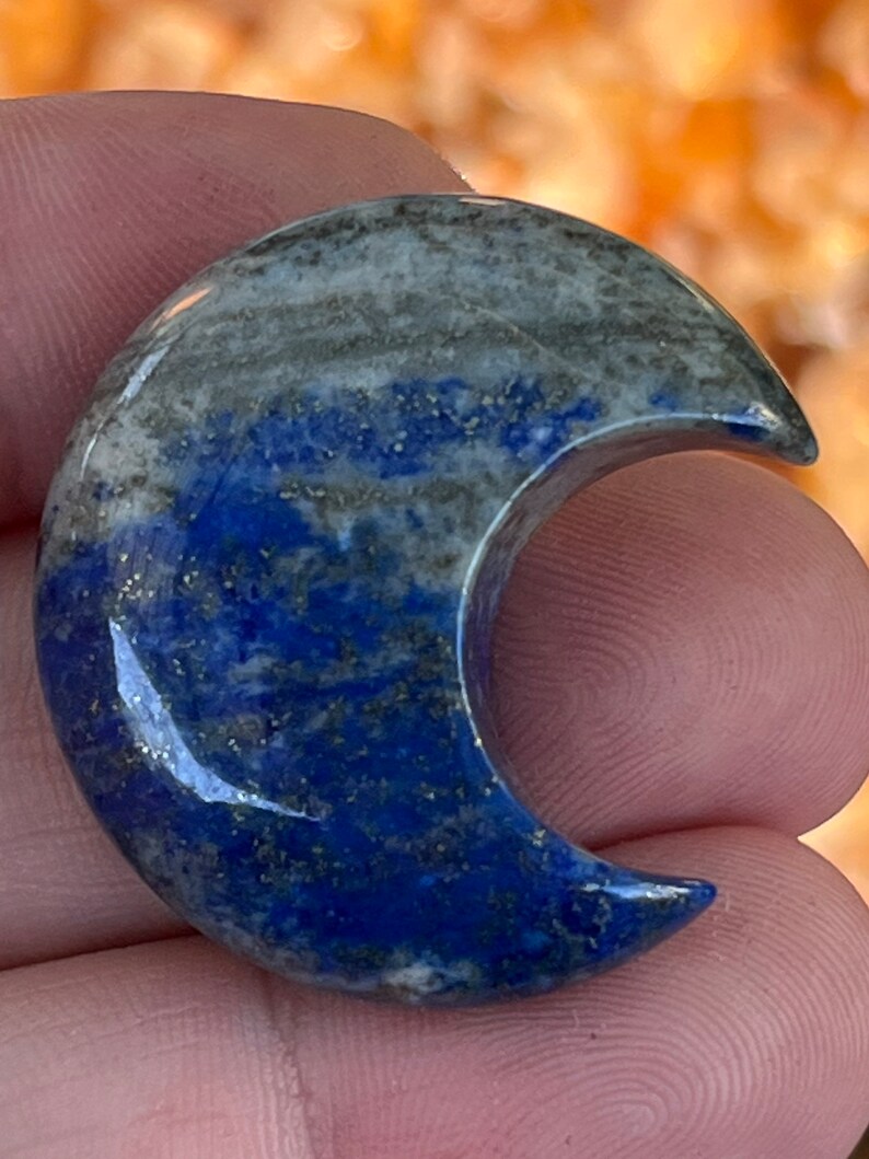 Lapis Lazuli Moon Shaped Stone - Etsy