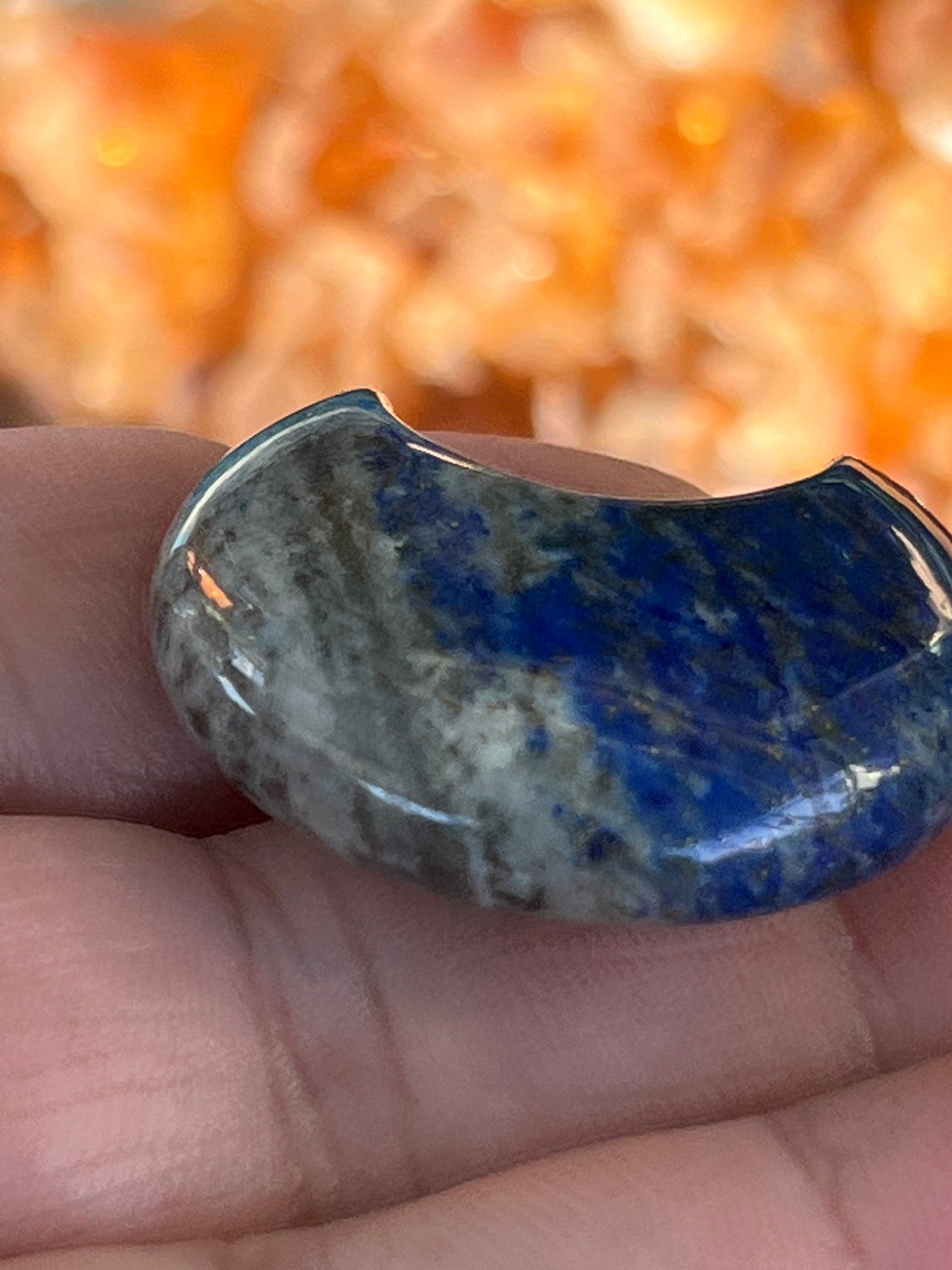 Lapis Lazuli Moon Shaped Stone - Etsy
