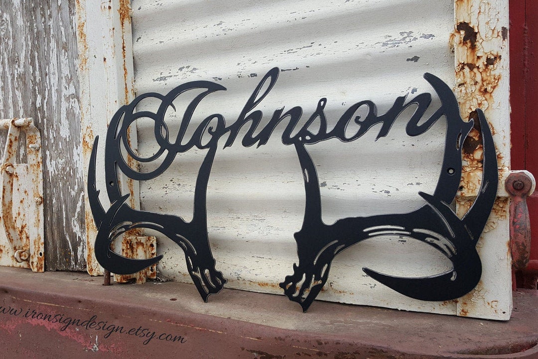 Deer Antler Decor Sign, Personalized Antler Sign,custom Name Sign,deer ...