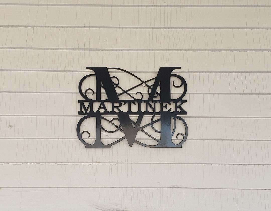 House Name Signs Wedding Monogram Metal Sign Valentines Day - Etsy