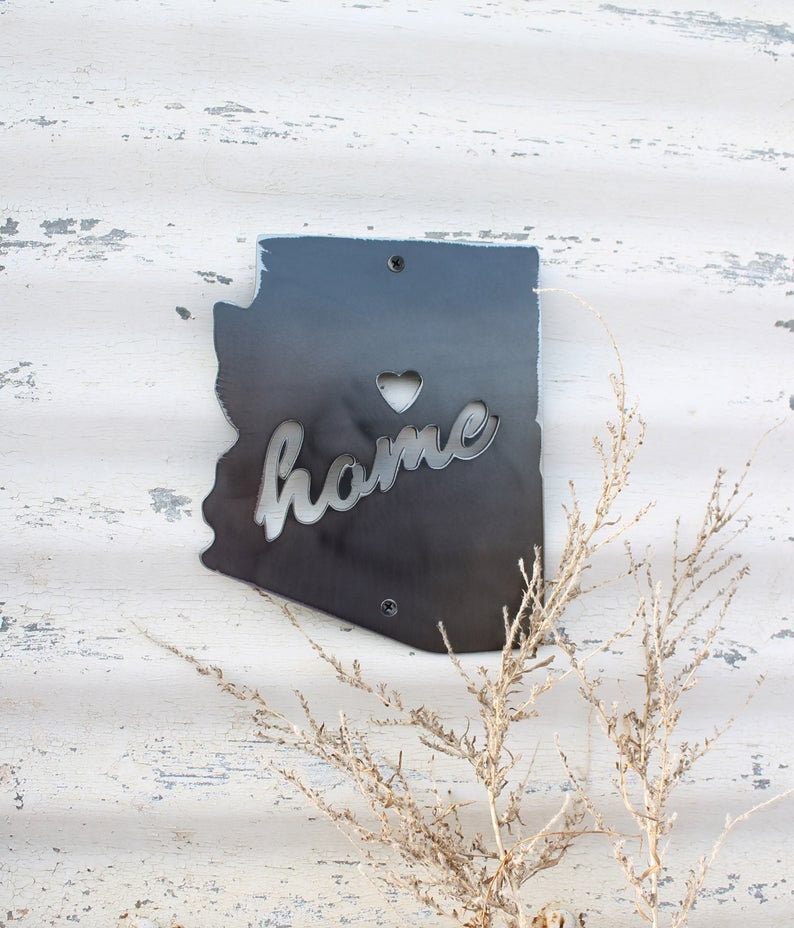 US State Sign Personalized home map city state heart sign | Etsy