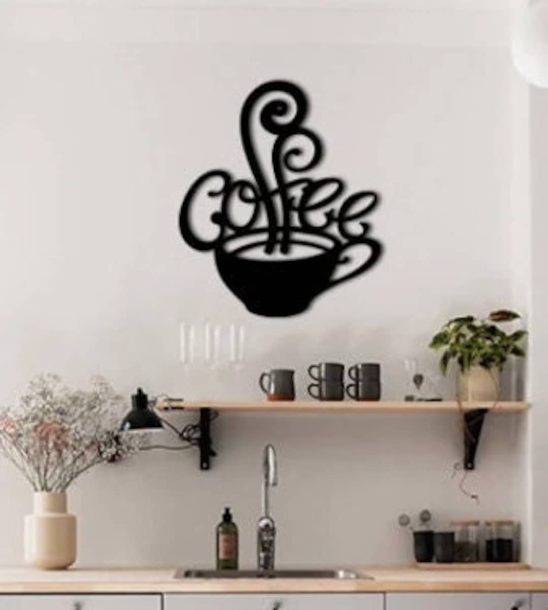 Cottagecore Kitchen Coffee Bar Sign , Breakfast Nook Decor Cup of Joe ...