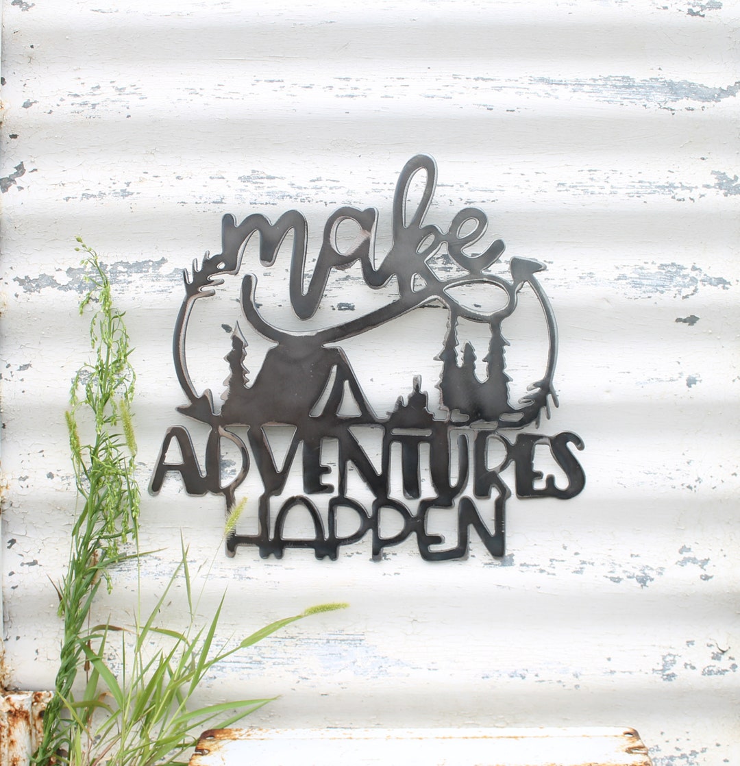 RV Sign,make Adventures Happen Sign, Camping Sign, Camper Decor, Camp ...