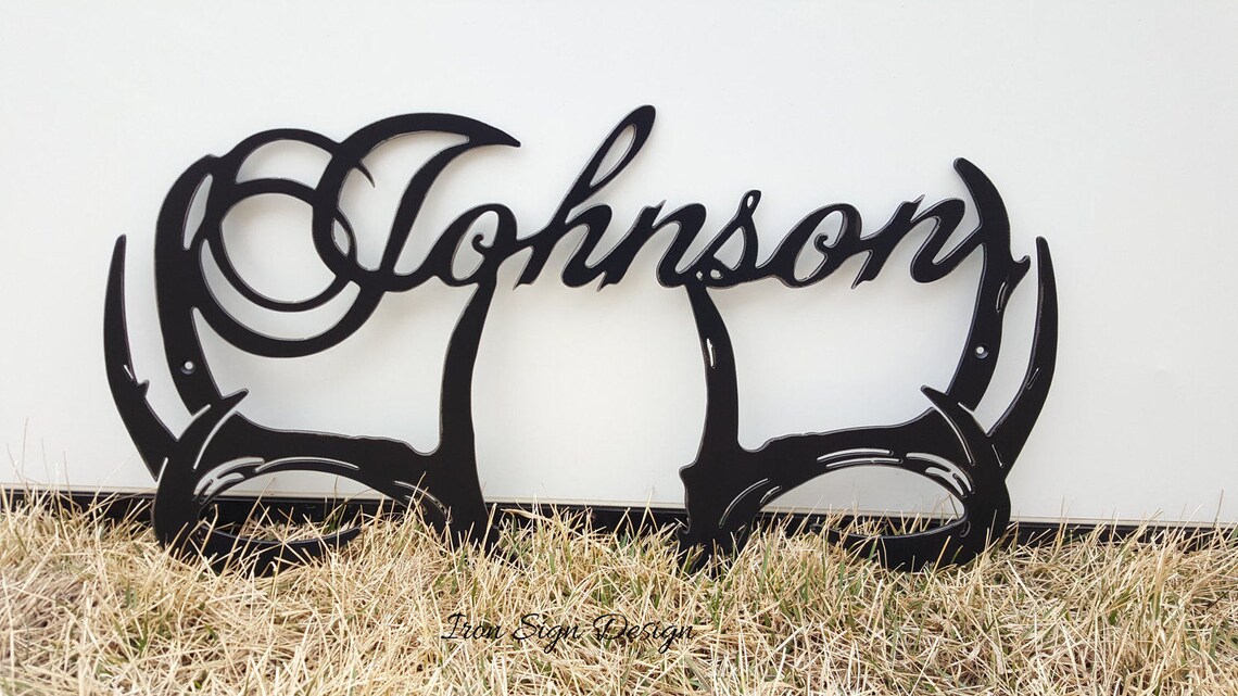 Deer Antler Decor Sign Personalized Antler Signcustom Name - Etsy