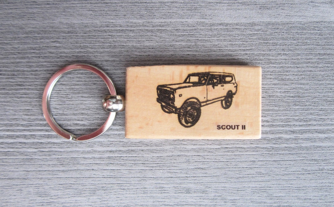 Wood Key Fob With Vintage 1970's International Harvester Scout II 4x4 ...