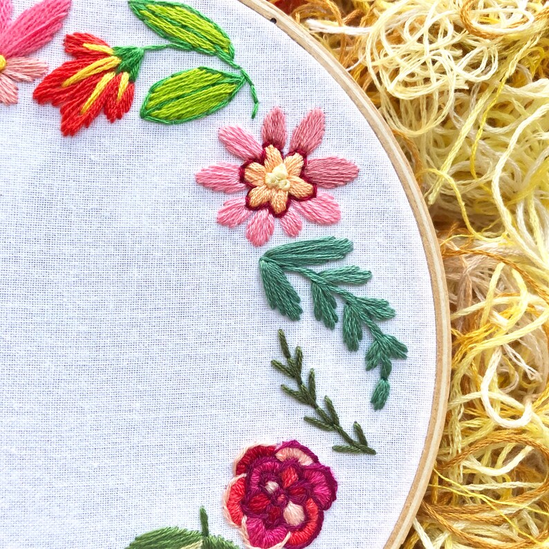 July Floral Embroidery Pattern of the Month Club. Floral - Etsy