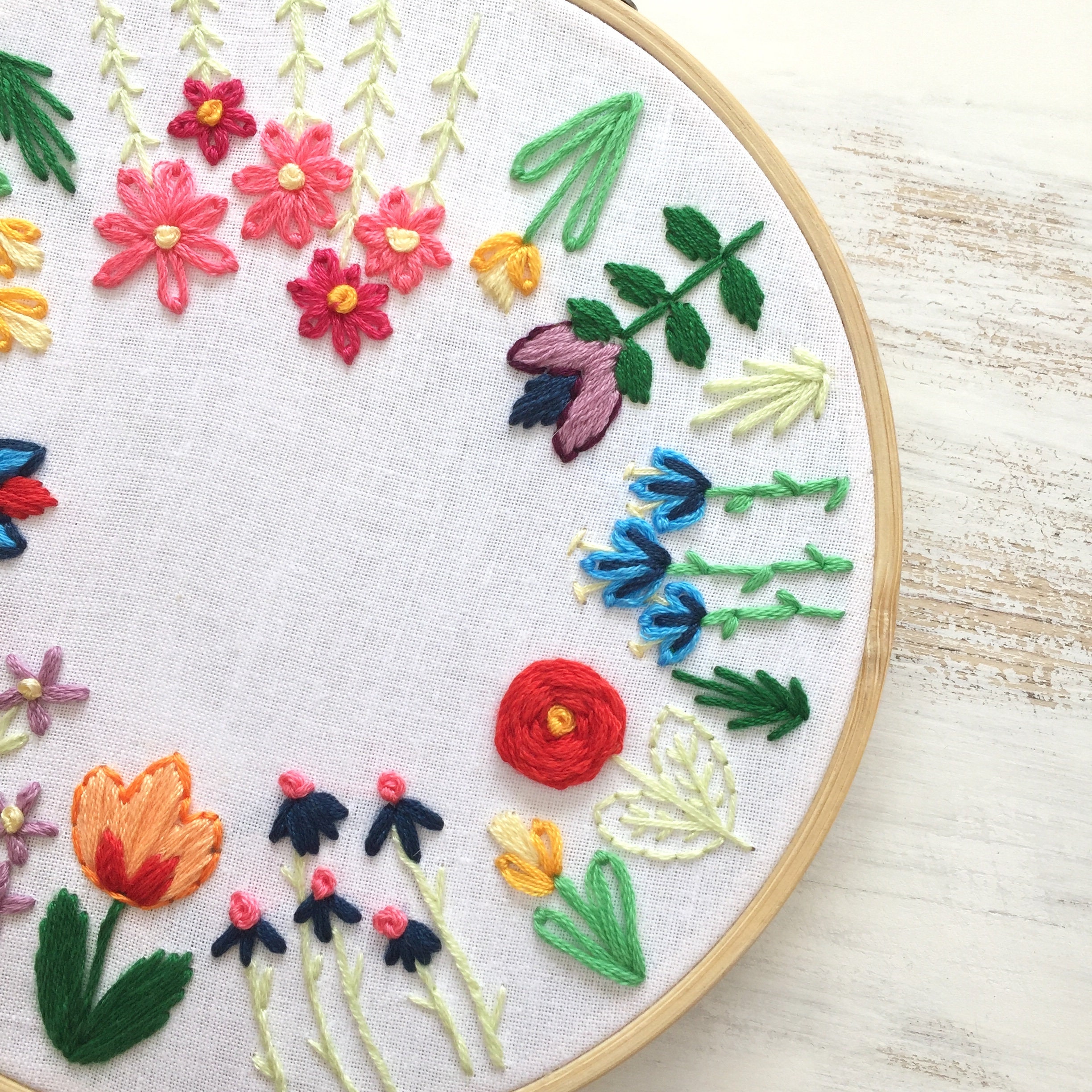 Embroidery Pattern Round Floral DIY Hand PDF. Instant Digital | Etsy
