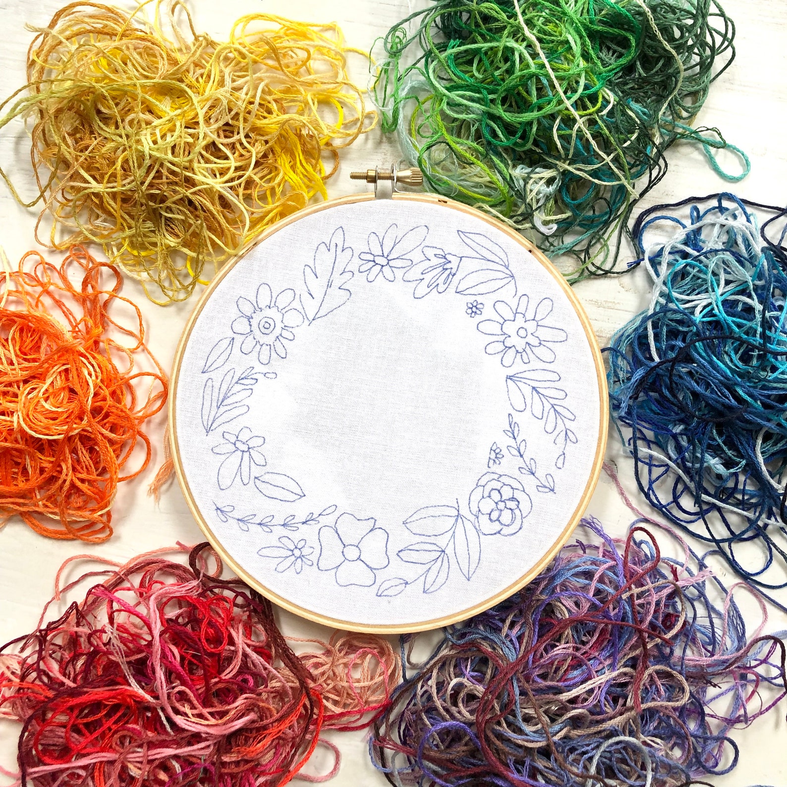 July Floral Embroidery Pattern of the Month Club. Floral - Etsy