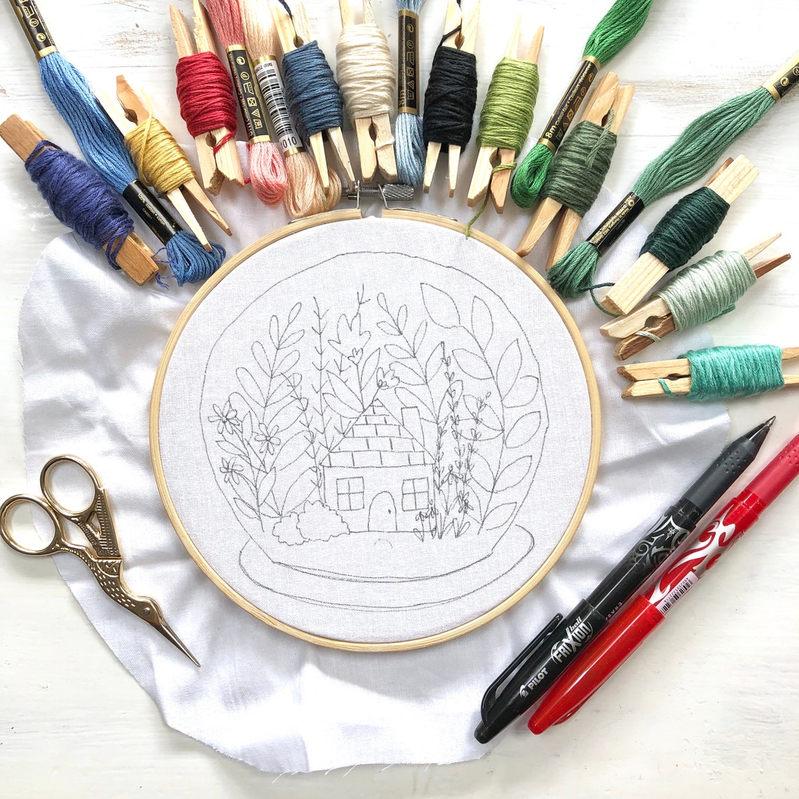 May Embroidery Pattern of the Month Club. Floral House and | Etsy