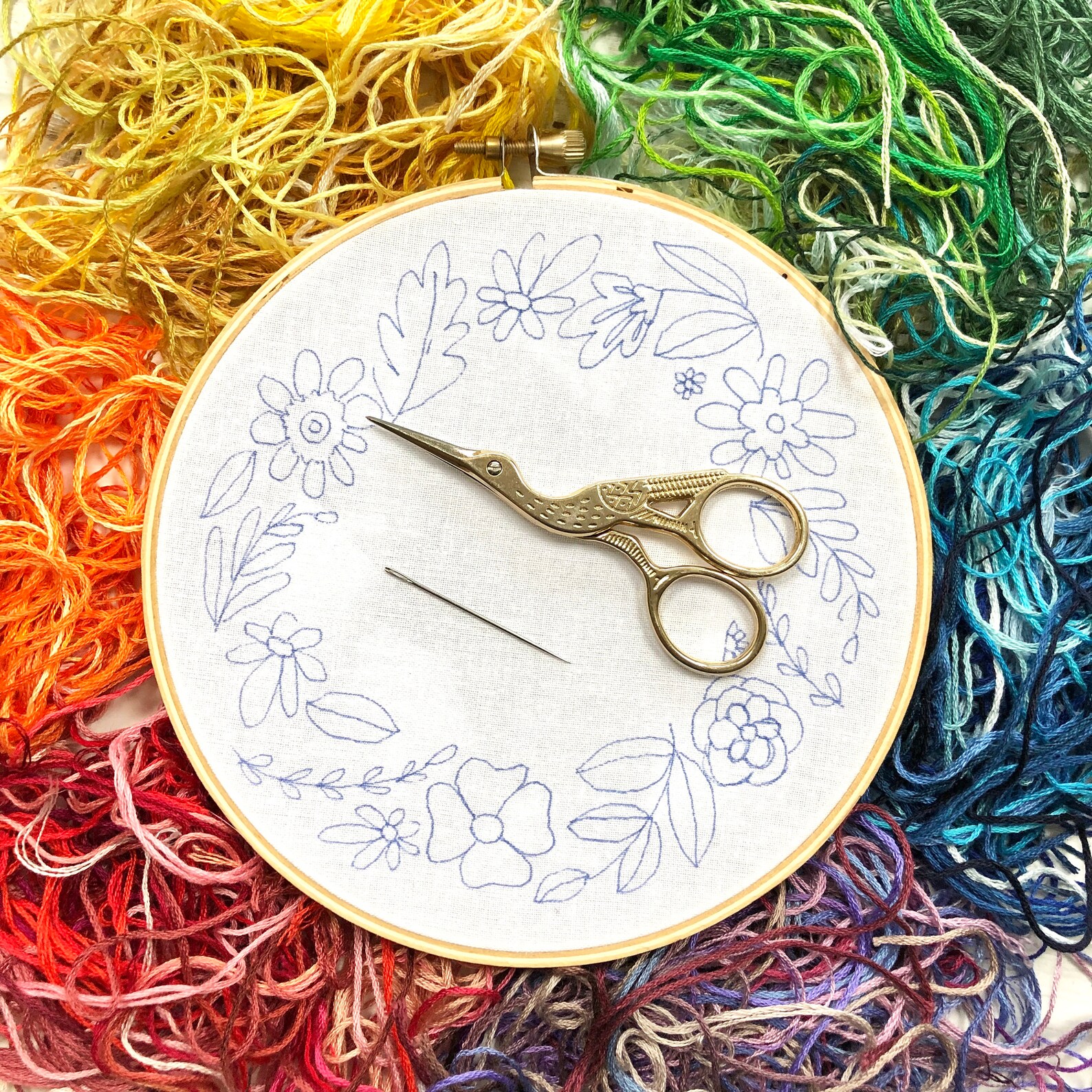 July Floral Embroidery Pattern of the Month Club. Floral | Etsy