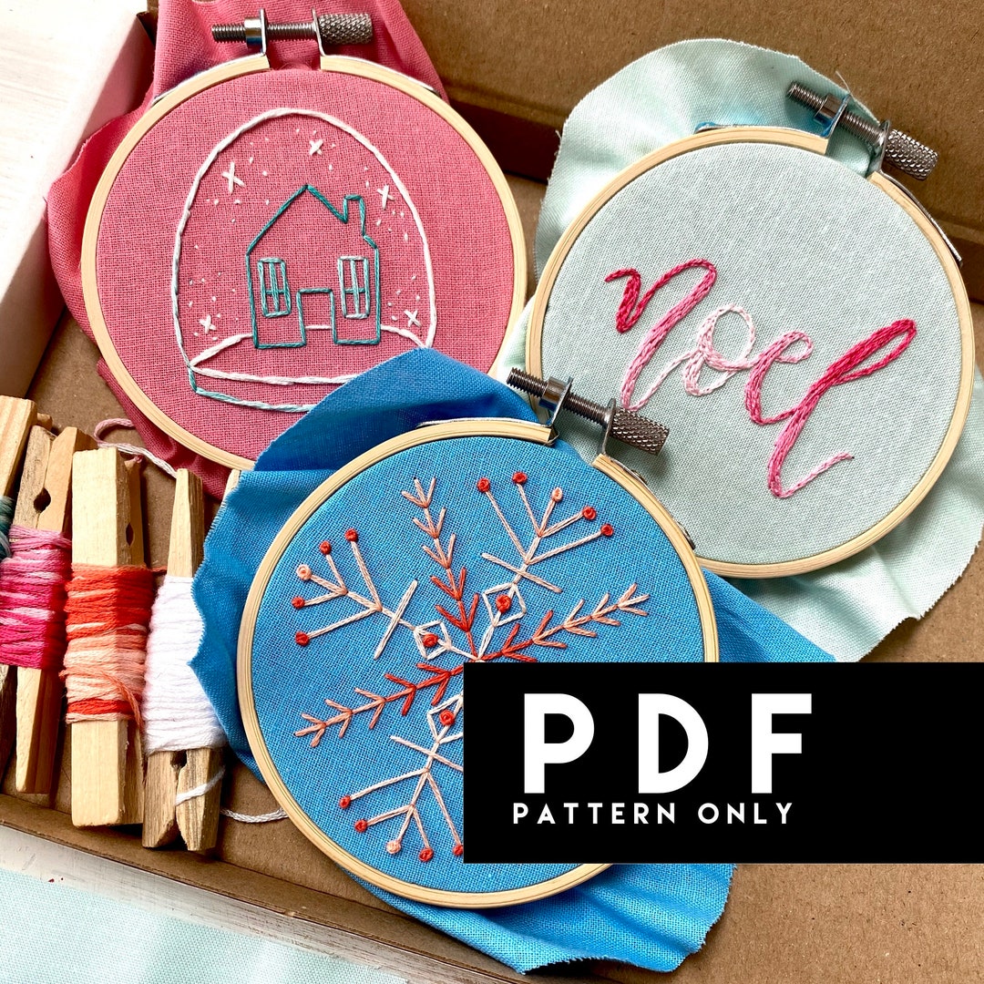 Noel Snowglobe Snowflake Ornament Embroidery Pattern. Winter Beginner ...