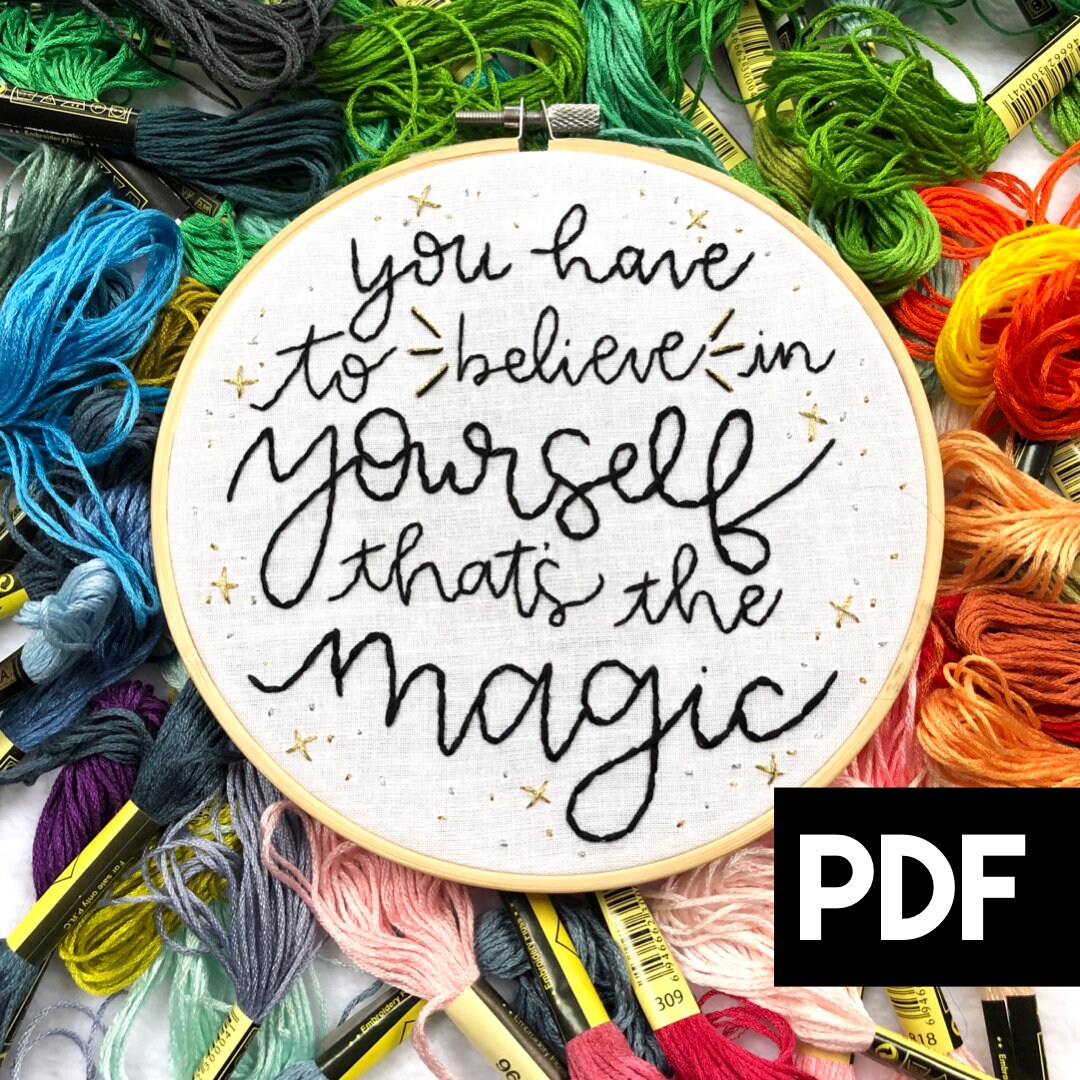 January Embroidery Pattern of the Month Club. Self Care Wall Art ...