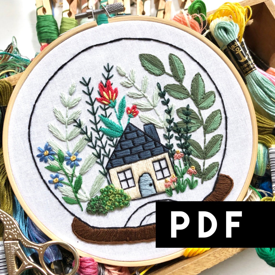 May Embroidery Pattern of the Month Club. Floral House and | Etsy