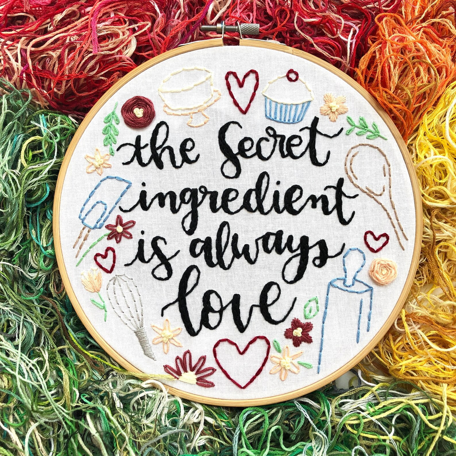 Secret Ingredient Embroidery PDF Pattern. Baking Quote - Etsy