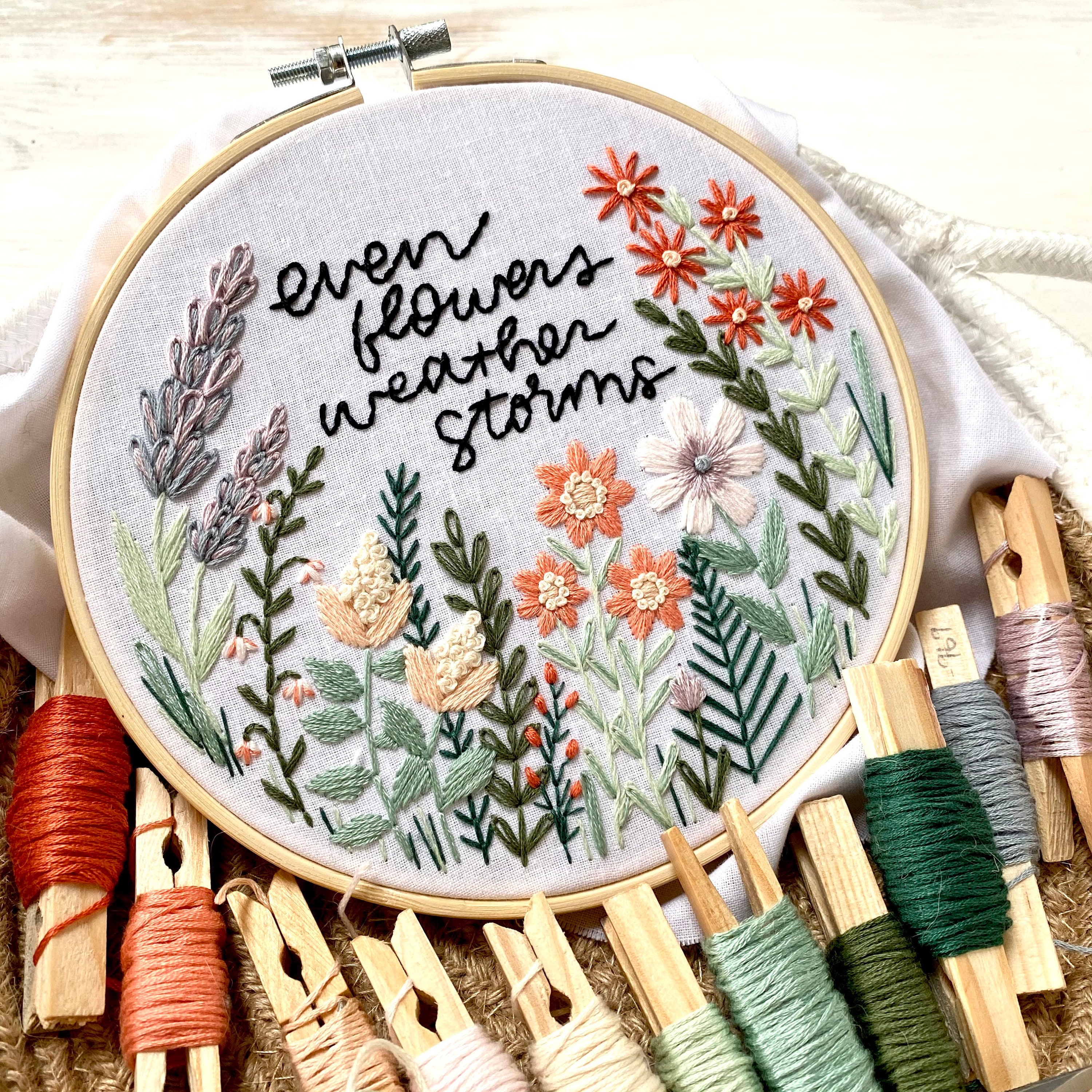 Even Flowers Weather Storms Beginner Embroidery PDF. Hand | Etsy