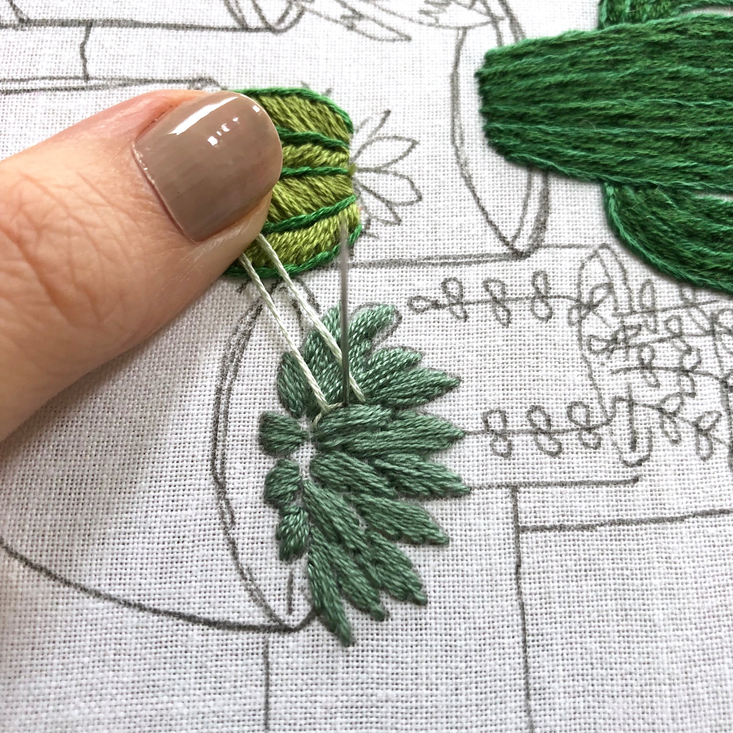 April Embroidery Pattern of the Month Club. Digital Download Cactus ...