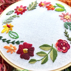 July Floral Embroidery Pattern of the Month Club. Floral Digital ...