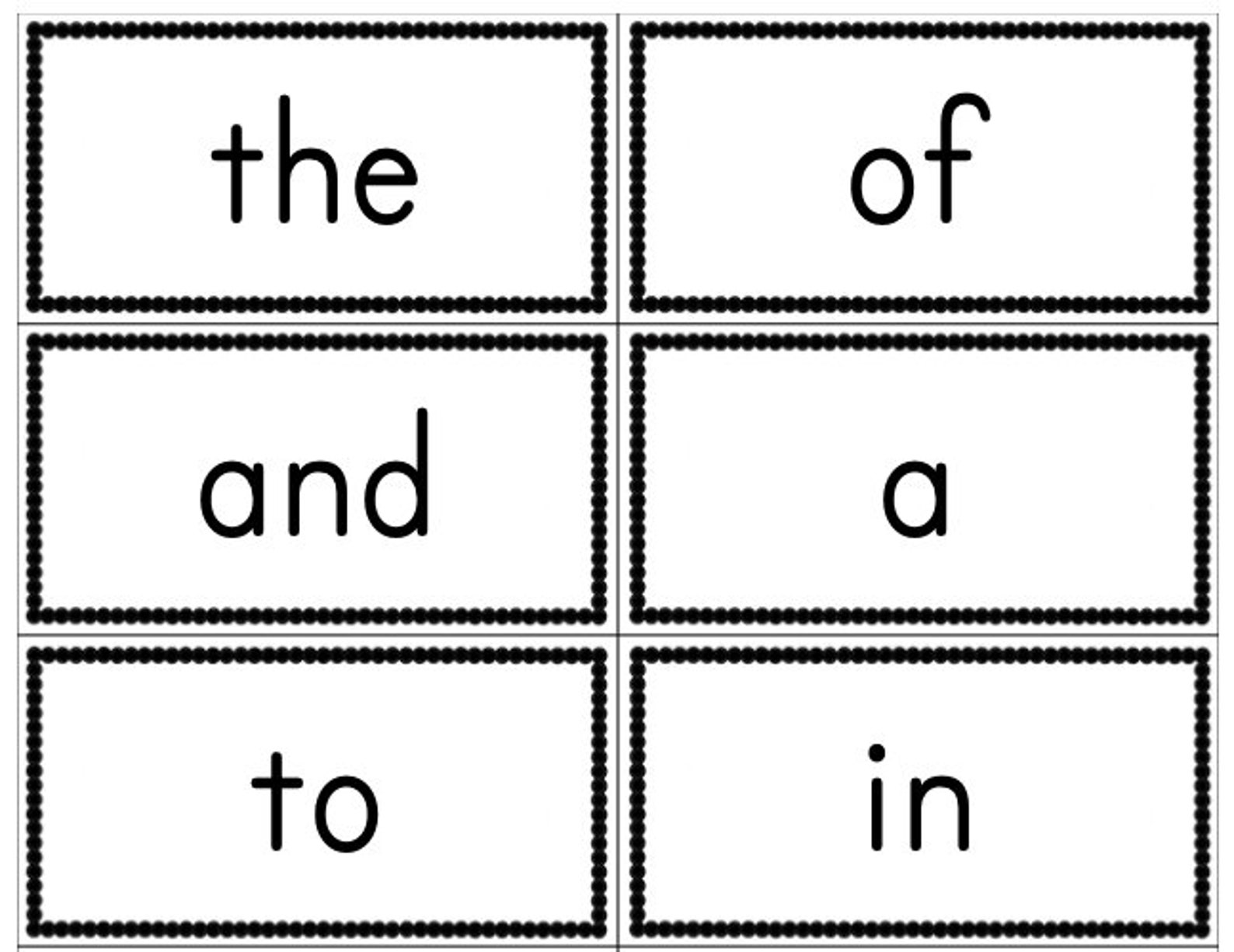 100 Printable Fry's First Hundred Sight Word Flashcards. Kindergarten ...