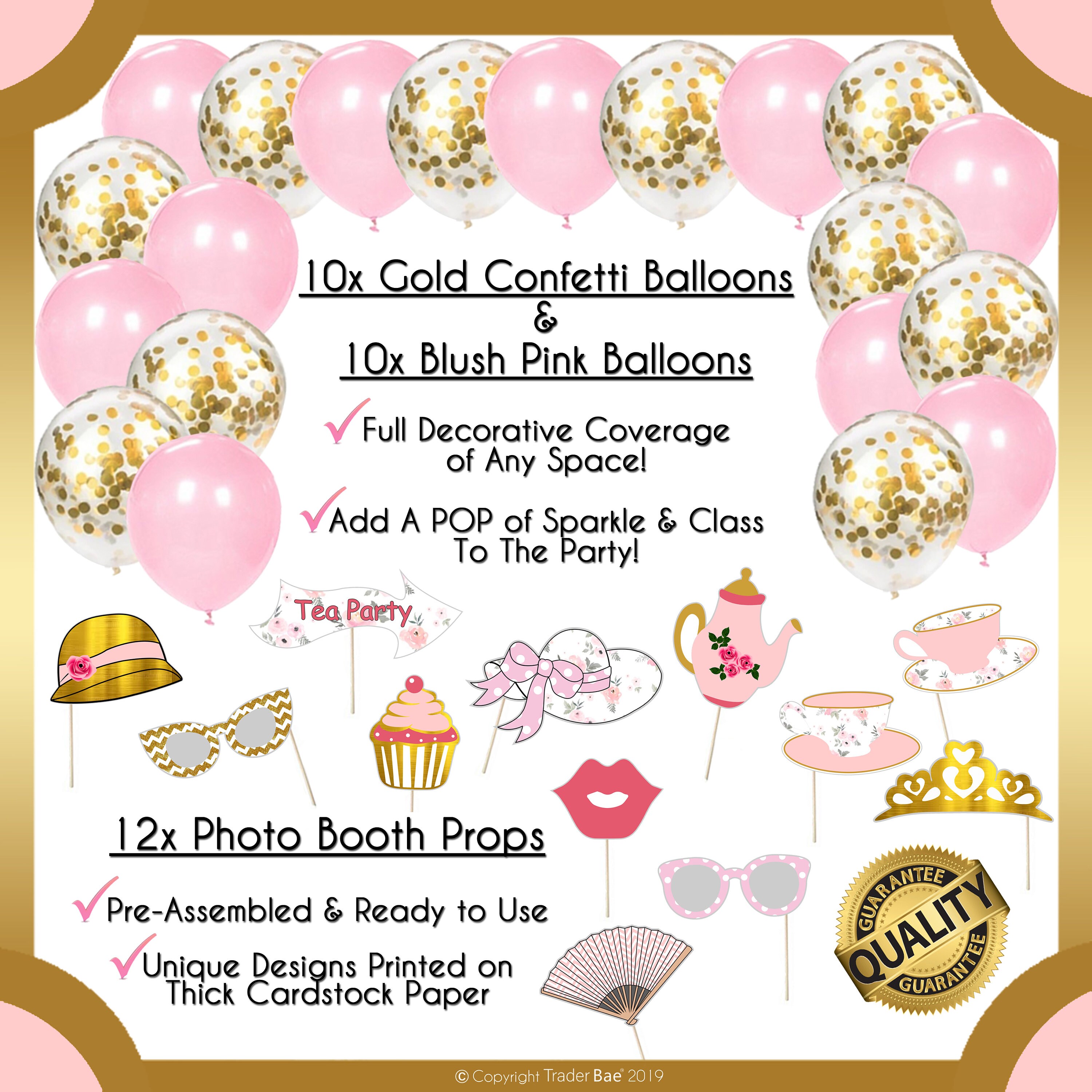 Tea Party Decorations Kit "lets Par Tea!" Banner, Tea Party Photobooth ...