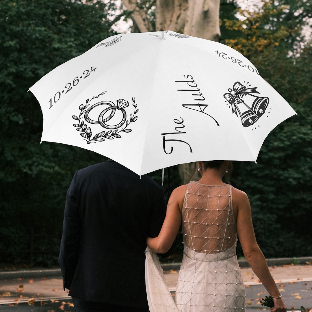 Custom Wedding Umbrella, Personalized Wedding Umbrella With Date and ...